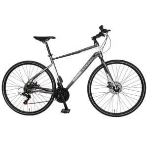 momodesign hybrid bike shimano 21 speeds with disc brake, 700c anti-puncture wheels