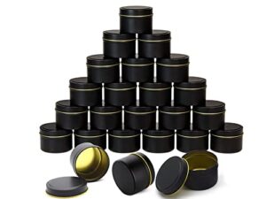 shochx 24 pack black aluminum candle tin jars for diy candle making, storage & gifts