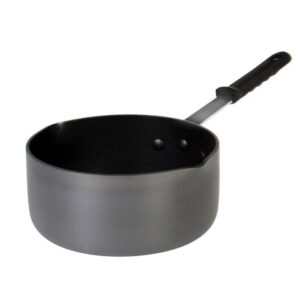 truecraftware-1 quart non-stick aluminum saucepan anodized with pour spout black cool handle sleeve- multipurpose use cooking sauce pan cookware cooking pot for home kitchen or restaurant