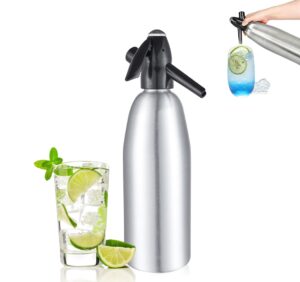 1l portable soda siphon sparkling water maker,seltzer water maker,carbonated water machines,home drink juice bar beer maker, for home bar club making fresh soda water cocktails diy soda drink