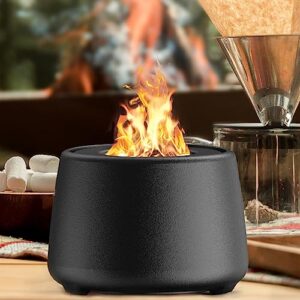 ceramic tabletop fire pit, portable ethanol fire bowl, mini rubbing alcohol fireplace table top fire pit bowl long burning smokeless housewarming gift with indoor & outdoor & garden