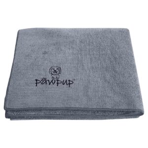 pawpup dog towels for drying dogs super absorbent microfiber pet grooming towel for dogs, cats and other pets (55 x 28 inches, grey)