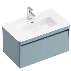 ceramic bathroom vanity, stainless steel bathroom vanities, waterproof vanity, for bathroom, garage, and garden (31.7" w, includes cold and hot faucet, set of accessories)