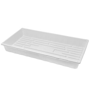 sunpack 10" x 20" plastic seed starting tray, white, 2.5" - no drainage holes, perfect for greenhouses or indoor gardening - ideal for seedlings and cuttings