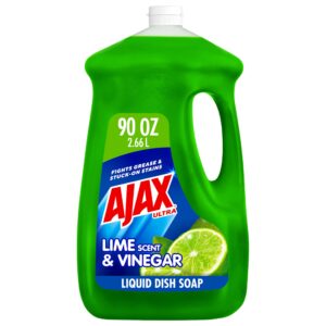 ajax ultra dishwashing liquid dish soap refill, vinegar and lime scent, 90 fluid ounce