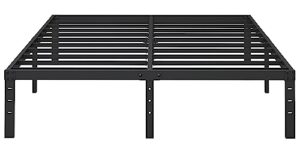 yusenheei 14 inch king size bed frame, no box spring needed, heavy duty metal platform bed frame with large underbed storage space, noise free, easy assembly, black