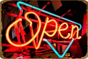 neon open poster metal tin sign 8" x 12" vintage retro man cave wall decor