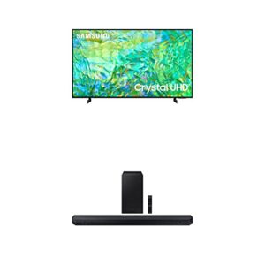 samsung 75-inch class crystal uhd cu8000 series purcolor, object tracking sound lite (un75cu8000, 2023 model) hw-q60c 3.1ch soundbar w/dolby audio (newest model)