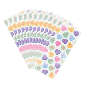 beistle 50 piece candy heart valentine's day cellophane bags, plastic cello treat holders, twist ties included, celebrating with you since 1900