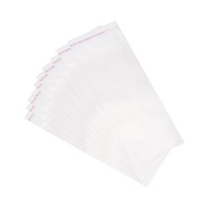 uxcell 300pcs clear cello bags, 3" x 8" plastic self sealing opp cello treat bags cello poly bags for packing cookies candy jewelry gifts, clear