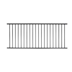 guardian black steel fence panel style easy installation fence kit, outdoor fencing for yard, garden (7-3/4 ft. x 2-2/3 ft., black)