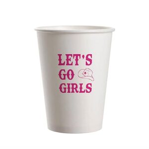 sharkbliss lets go girls party cups, 20 pack 9oz lets go girls disposable paper funny humor cups for party table decor (lets go girls cups)