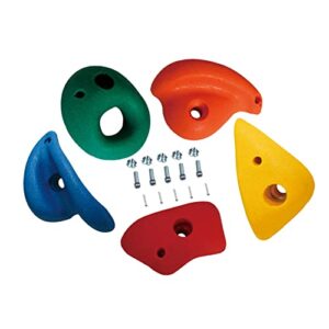 milageto 5 pieces rock climbing holds, playground accessories, rock wall holds for outdoor indoor, climbing rocks, medium