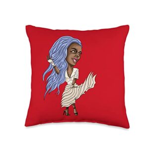 pop inspired anime fashion the runaway kawaii black girl anime style summer spring fun throw pillow, 16x16, multicolor