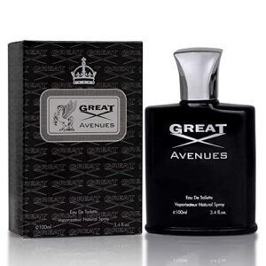 novoglow great avenues for men - 100ml eau de parfum spray for men - long lasting woody fruity & smoky fragrance smell fresh all day long (b)