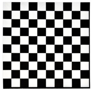 gift boutique 100 black & white checkered luncheon napkins disposable paper checkered plaid lunch napkin for racing car picnic camping birthday party