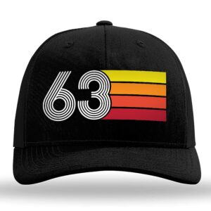 neweleven 60th birthday gifts for men women - vintage 1963 50th birthday decorations men women - retro trucker hat (1963 black)