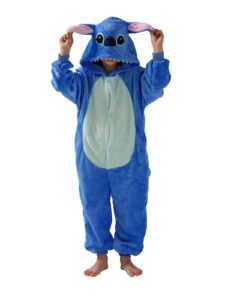 scopuci unisex children animal onesie pajamas,kids flannel halloween cosplay costume/homewear/sleepwear(blue-a,5-6 years)