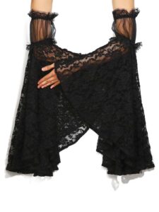 gorais gothic lace detachable sleeves black halloween cosplay costumes accessories sheer arm sleeves for women