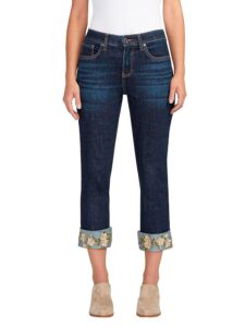 jag jeans women's carter mid rise slim leg jeans, fountain blue, 0