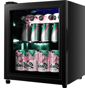 drixno beverage refrigerator mini small fridge 75 cans drink/wine/beer cooler with glass door office/bar/bedroom compact refrigerator