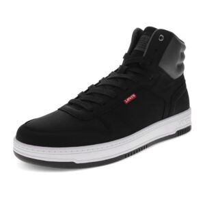 levi's men's drive hi cbl sneaker, black/charcoal, 11