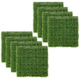 mnkneng 9 packs artificial grass turf tiles for patio 12x12 inches fake grass for patio self-draining interlocking grass tiles for balcony backyard patio indoor outdoor flooring lawn