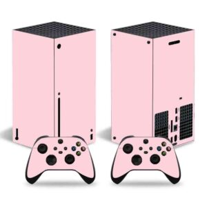 skin sticker for xbox series x console, full set vinyl decal protective wrap cover for wireless controller (pink)