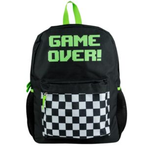 ralme game over gamer backpack for boys, 16 inch, black