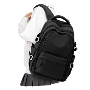 lightweight backpack for women, large laptop travel backpack casual daypack college bag rucksack for men. black