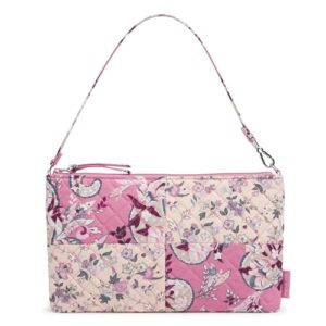 vera bradley women's cotton convertible wristlet with rfid protection, botanical paisley pink patchwork, one size