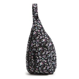 vera bradley women's cotton sling backpack, botanical ditsy, one size