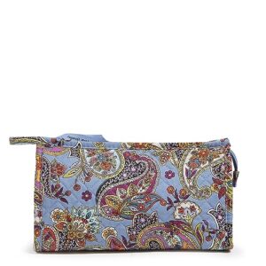 vera bradley women's cotton trapeze cosmetic makeup organizer bag, provence paisley, one size