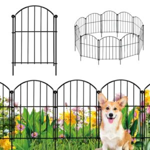 xeeol garden fence 10 panels, 10ft (l) x 17in (h) rustproof metal wire flower bed garden fencing border for yard, no dig animal barrier for dog