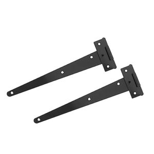 housoutil 4pcs 10 cabinet hinges black t shape hinges heavy duty black gate hinges for metal black gate hinges for wooden fences heavy duty barn door gate spring door hinges strap hinges