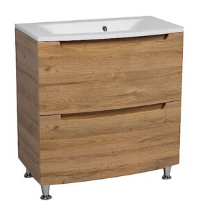 bath oasis modern free standing bathroom vanity with washbasin | delux teak natural collection | non-toxic fire-resistant mdf-40-diamond collection 40"