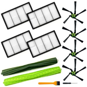 9 pack roomba s9 replacement parts compatible for irobot roomba s9+ (9550) s9 (9150) robot vacuum cleaner, 1 set rubber brush,4 filters,4 side brushes