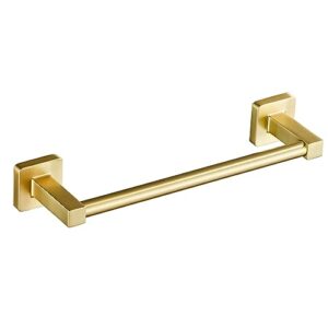 wall mounted towel rack for bathroom, brushed gold towel bar with stainless rack and hand towel holder, bathroom towel racks and shower towel rack (gold, 12 inch)…