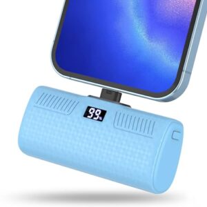 gin foxi portable charger for iphone, fast charging (22w) lcd digital display cute power bank, portable phone charger battery pack for iphone 14/14 plus/13/13 pro max/12/11/8