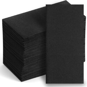 kammak 100 pack black napkins disposable linen feel dinner paper napkins bulk, soft thick and absorbent fancy napkins cloth like for bathroom, kitchen, wedding,christmas party and any events