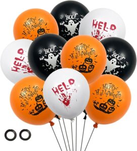 halloween balloons black orange latex balloons, halloween party balloons & halloween banner decorations, halloween themed latex balloons, halloween decorations set ​for party decorations