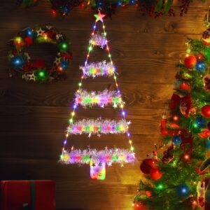 toodour multicolor christmas lights - 2.65ft indoor wall window hanging & outdoor battery operated decorative lights