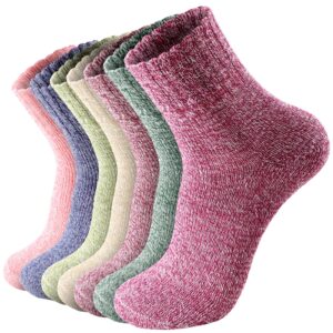 pleneal wool socks for women - 7 pairs womens wool socks winter warm wool socks men cozy knit socks boots socks for women