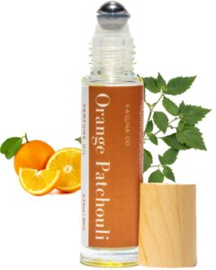 orange patchouli delicious natural pure essential and fragrance oil perfume roll on with organic jojoba oil, eau de toilette, alcohol free, small-batch, made in california