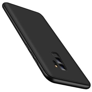 muzifei case for galaxy s9 plus, 3-in-1 ultra-thin slim hard pc case cover anti-scratches 360 degree full body protective cover compatible with samsung galaxy s9+ plus 6.2“ (black)