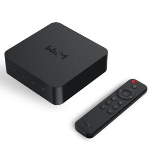 wiim pro plus airplay 2 receiver, google cast audio, multiroom streamer with premium akm dac, voice remote, works with alexa/siri/google, stream hi-res audio from spotify, amazon music, tidal and more