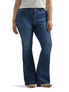 lee women's size legendary mid rise flare jean, inner strength, 18 plus petite