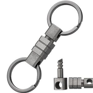 tisur titanium quick release keychain,pull apart detachable key chain,swivel clasps for jewelry necklace bracelet making,edc multitool for men women (matte quick release keychain)