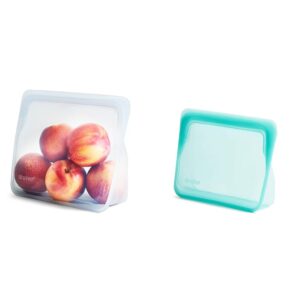 stasher reusable silicone storage bags (mid, clear) and (mini, aqua)