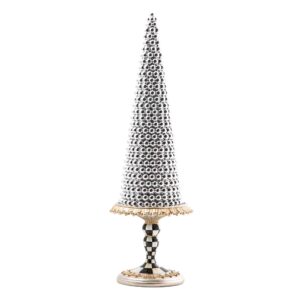 mackenzie-childs beaded tabletop christmas tree, christmas decor, glam up platinum